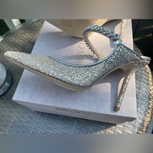 Jimmy Choo | Shoes | Jimmy Choo Silver Heels 4 12 | Poshmark